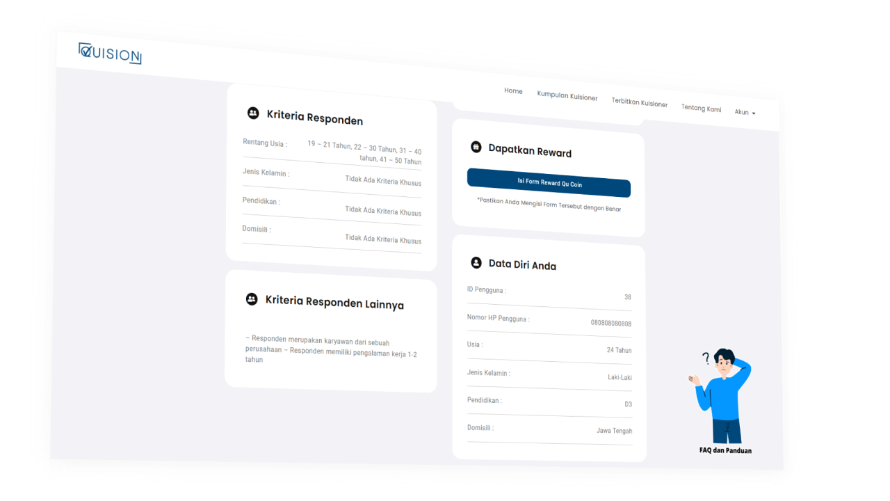 Pengisian Form Reward dan Kuisioner – Quision.id
